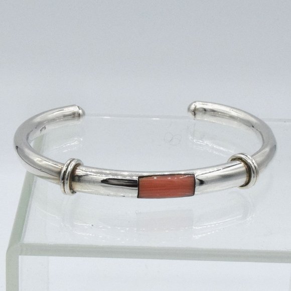 Jewelry | Vintage Sterling Silver Inca Rose Stone Cuff Bracelet | Poshmark
